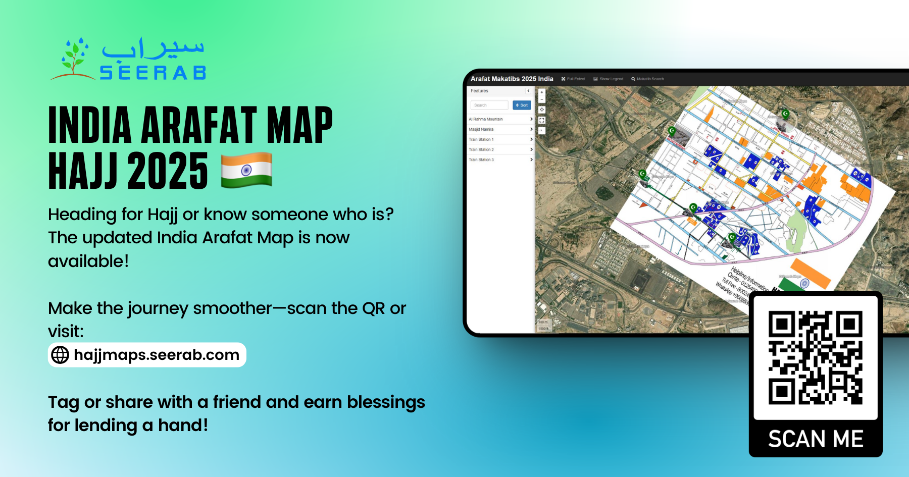 India Arafat Map Hajj 2025 • Seerab